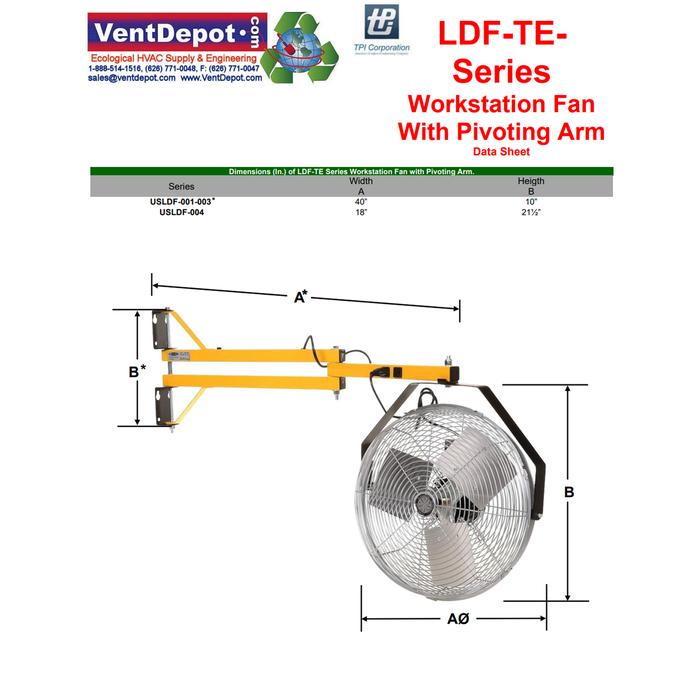 Working Fan with Pivoting Arm - Air Circulators: Pedestal, Wall and ...