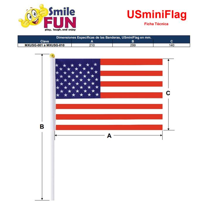 Mini Banderas estadounidense - Z-SmileFun: 15 de Septiembre - USFlag01 ...