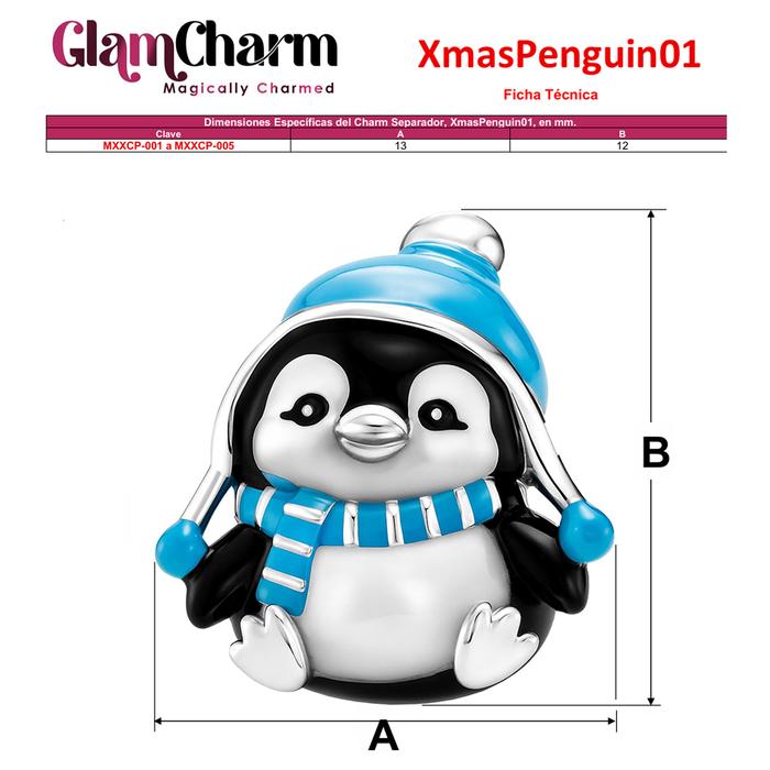 Charm pingüino navideño joya - Z-GlamCharm: Navidad - XmasPenguin01 ...
