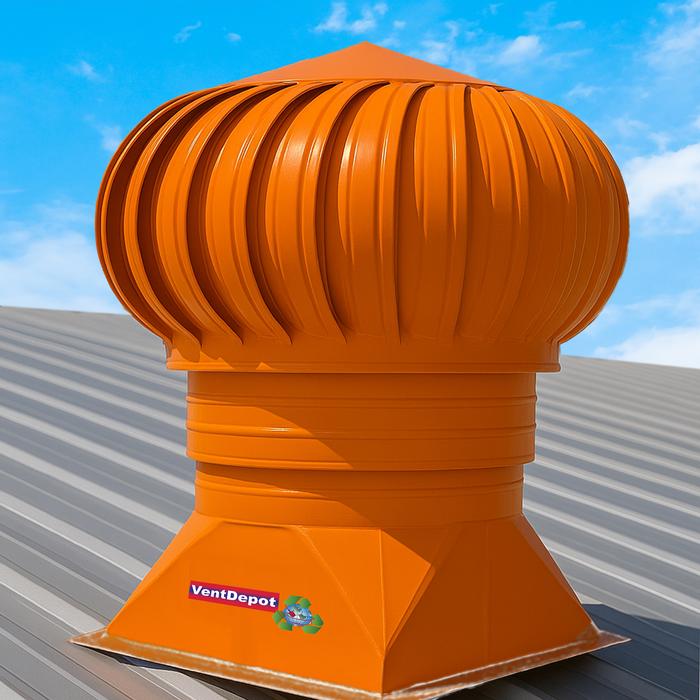 Roof Mount Flat Base Turbine Orange - Turbine Vents: Rotary Turbines ...