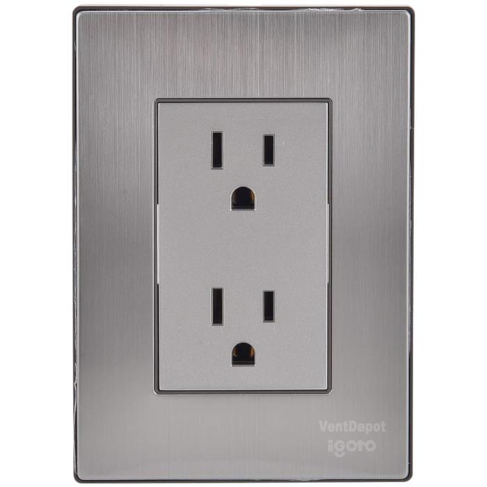 Placa Duplex Acero Inoxidable - Apagadores, Contactos y Placas: Acero Inoxidable ...