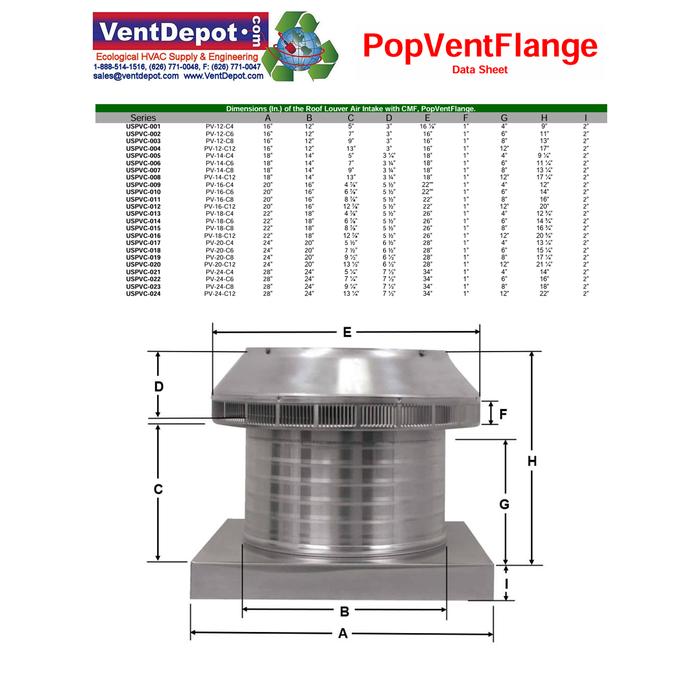 Roof intake vents with Flange - Vents Static: Roof Intake Vents ...